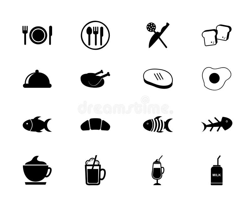 Food Icon - Meat and Milk Products Stock Vector - Illustration of water ...