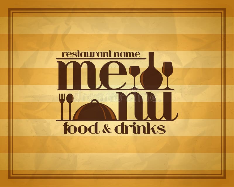 Food and Drinks Restaurant Retro Menu Concept Design Style Stock Vector ...