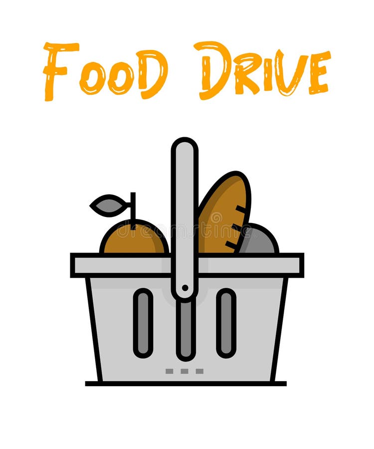 Food Drive - Make a Difference Stock Illustration - Illustration of ...