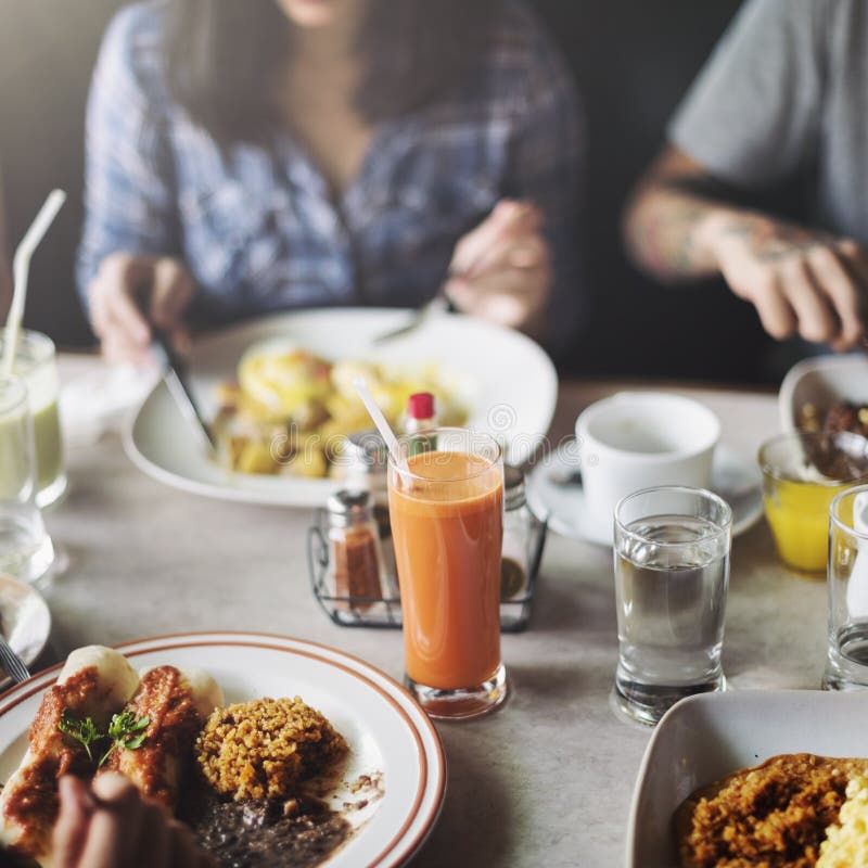 Food Eating Restaurant Community Cafe Concept Stock Image - Image of ...