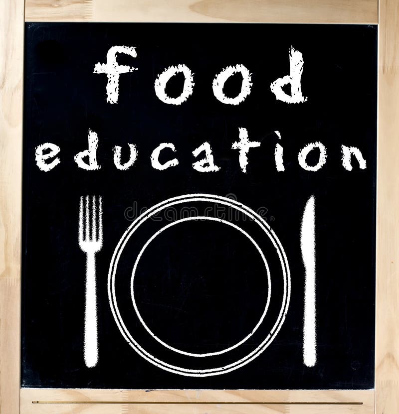 Food Education on Chalkboard Stock Photo - Image of knowledge, food ...
