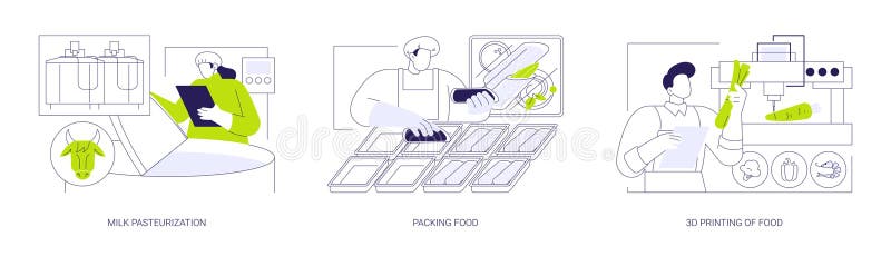 Food Engineering Abstract Concept Vector Illustrations. Stock ...