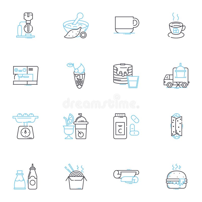 Food Engineering Linear Icons Set. Nutrition, Sensory, Processing ...
