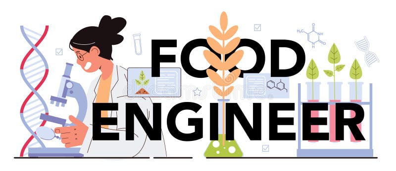 Food Engineering Typographic Header. Biotechnology for Bio Engineering ...