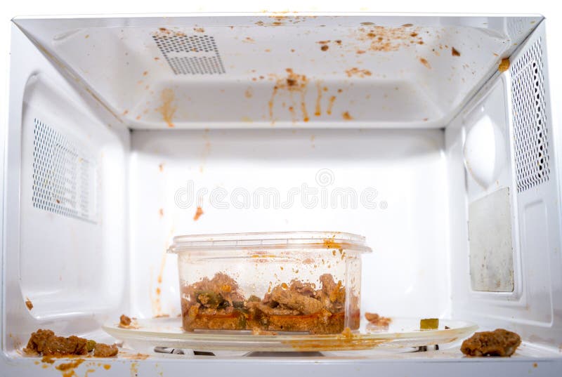 Food Exploded in Microwave Oven - Warning Oven with Cup Food Overflow ...