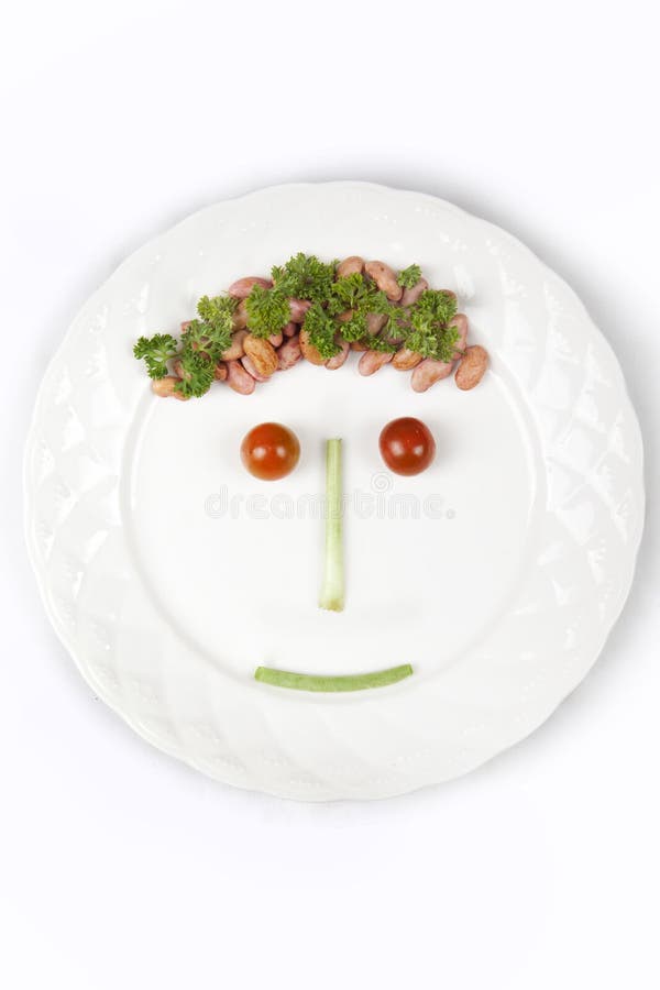Food face on plate 01 stock photo. Image of dish, garnish - 23560058