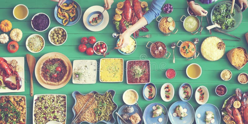 Food Festive Restaurant Party Unity Concept Stock Image - Image of food ...