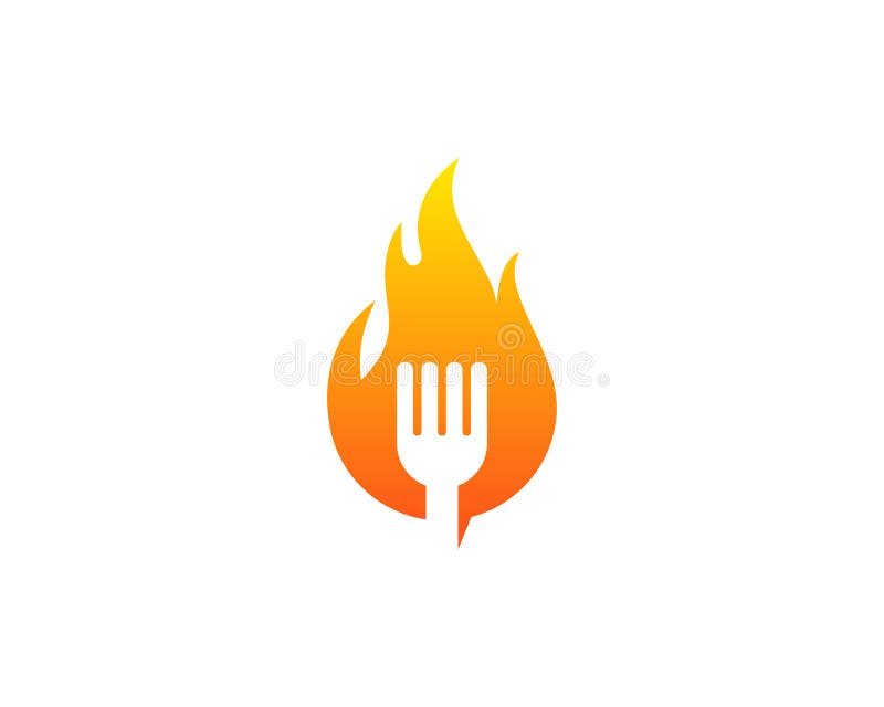 Food Fire Flame Icon Logo Design Element Stock Vector - Illustration of ...