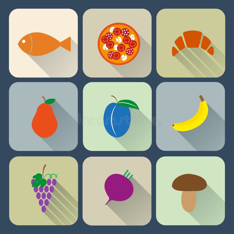 Food flat icons stock vector. Illustration of device - 40714209