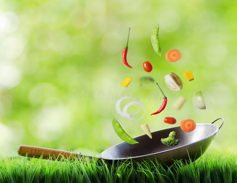 Vegetables Falling To Saucepan Isolated, Flying Food, Vegetable Soup ...