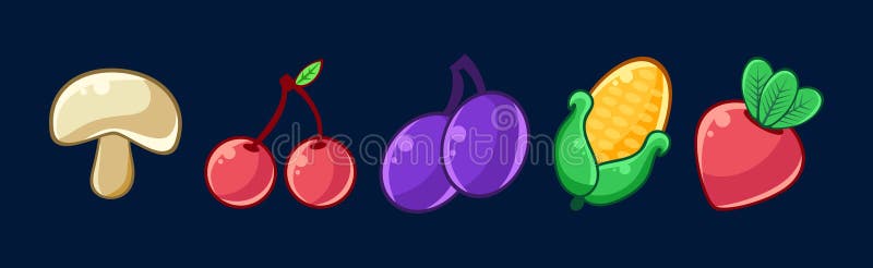 Food Game Interface Icon and Element Vector Set Stock Vector ...
