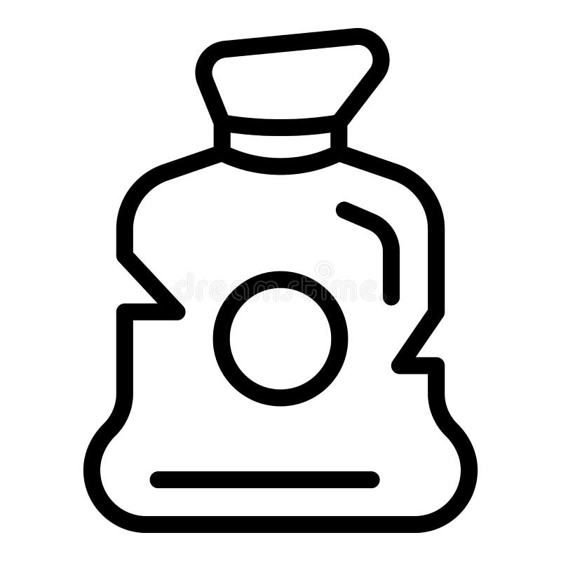 Food Garbage Bag Icon Outline Vector. Trash Bin Stock Illustration ...