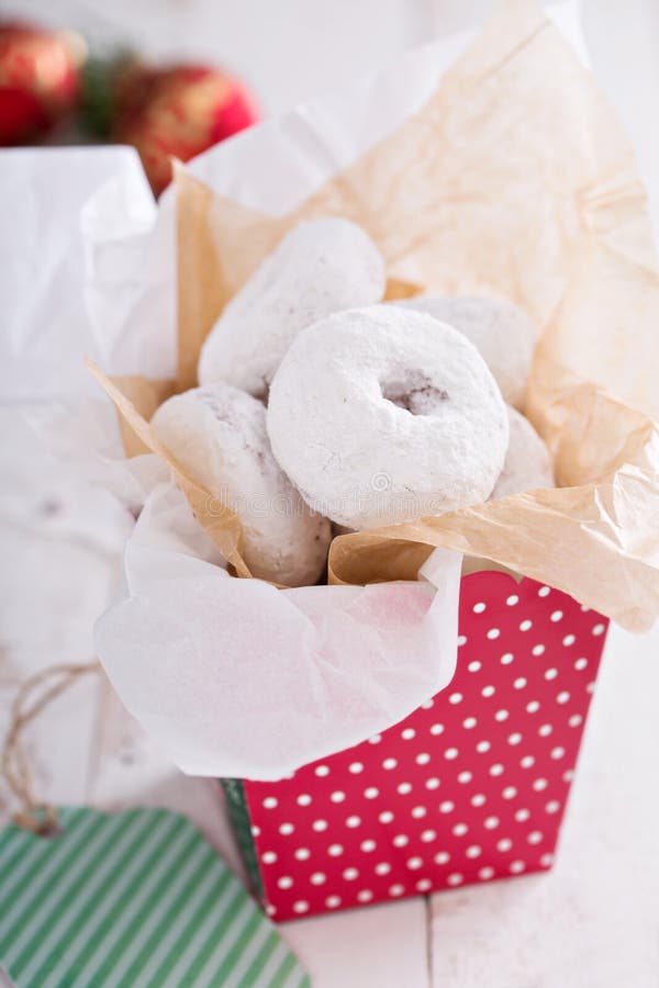 Food Gift in a Colorful Box Mini Donuts Stock Photo - Image of ...