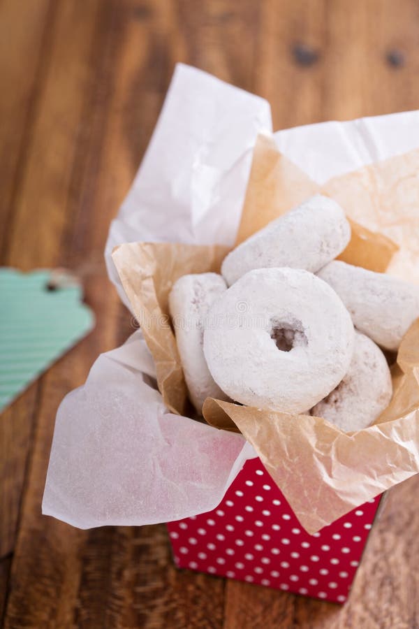 Food Gift in a Colorful Box Mini Donuts Stock Photo - Image of ...