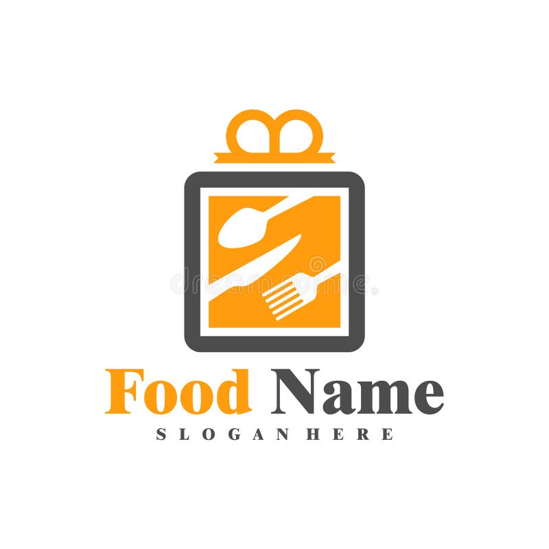 Food Gift Logo Design Vector. Gift Food Logo Design Template ...