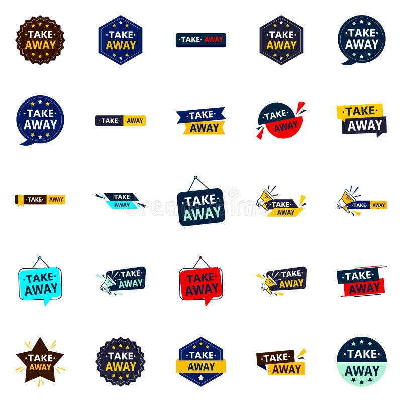 Food on the Go 25 Vector Designs in the Take Away Pack for Food Outlets ...