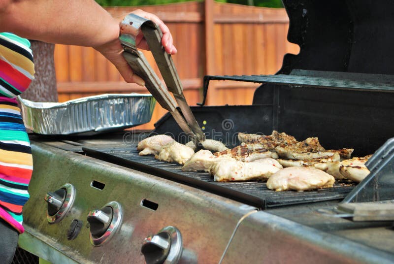 Food on the Grill at a Backyard Cookout Stock Photo - Image of cuisine ...