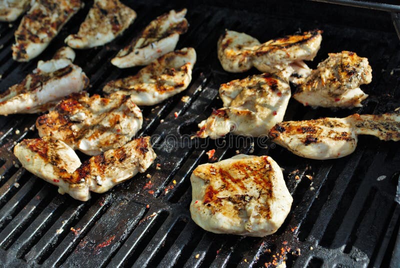 Food on the Grill at a Backyard Cookout Stock Photo - Image of july ...