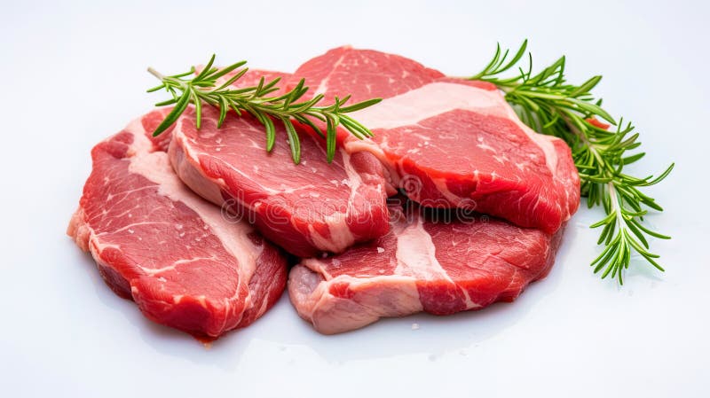 Food Harmony: Isolated Fresh Meat on a Light Background Stock ...