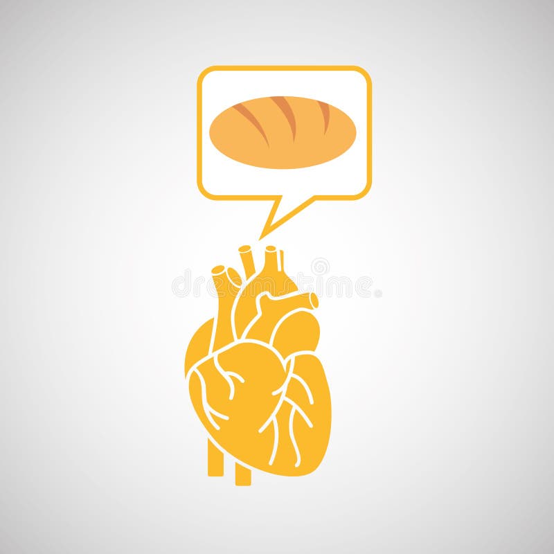 Food Healthy Heart Bread Concept Design Icon Stock Vector ...