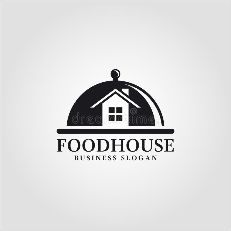 Food House with Spoon and Fork Simple Logo Stock Vector - Illustration ...