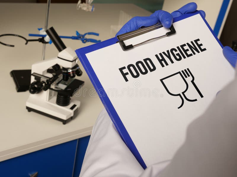 Food Hygiene is Shown Using the Text Stock Image - Image of kitchen ...