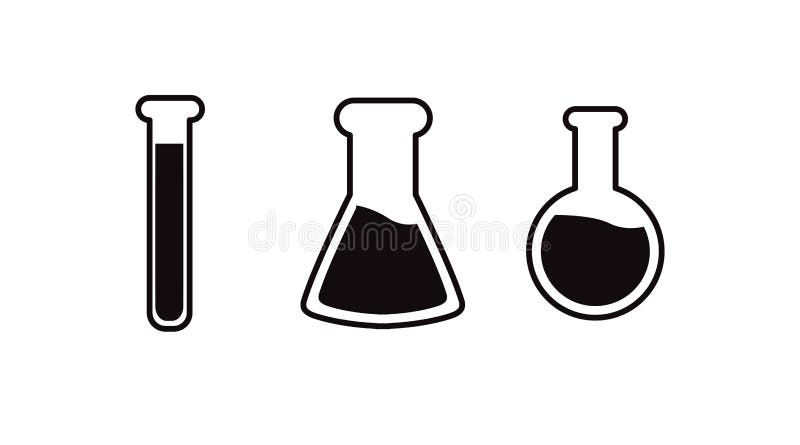Science Containers Set. Vector Isolated Black and White Illustratio ...