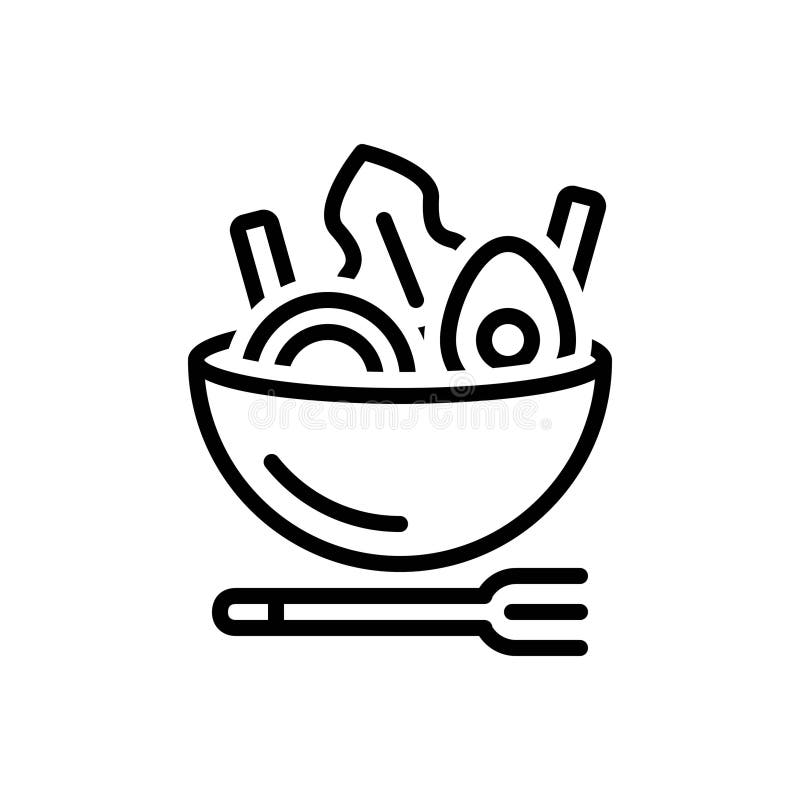 Black Line Icon for Food, Edible and Meal Stock Vector - Illustration ...