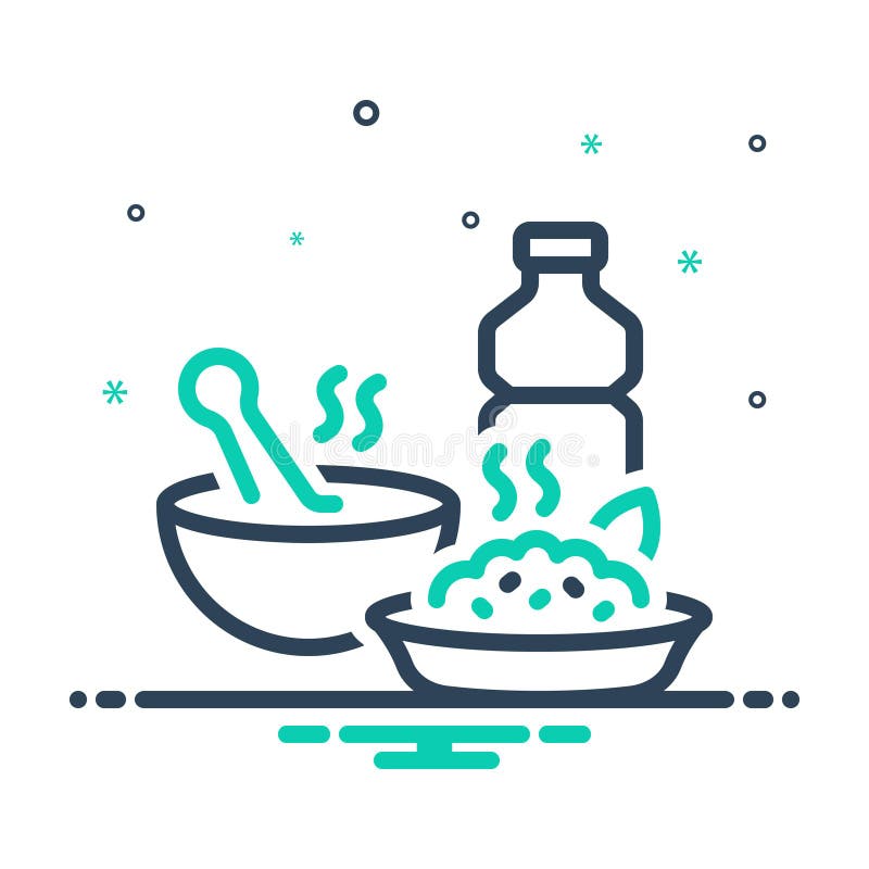 Mix Icon for Food, Edible and Drink Stock Vector - Illustration of ...