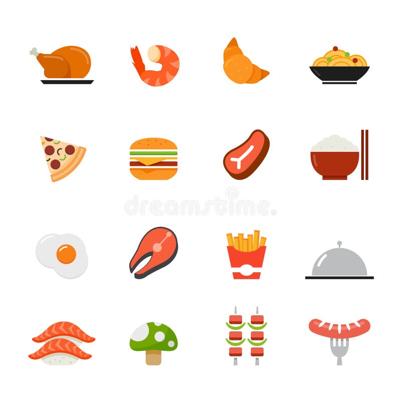 Food Icon. Flat Full Colors Design Stock Vector - Illustration of donut ...