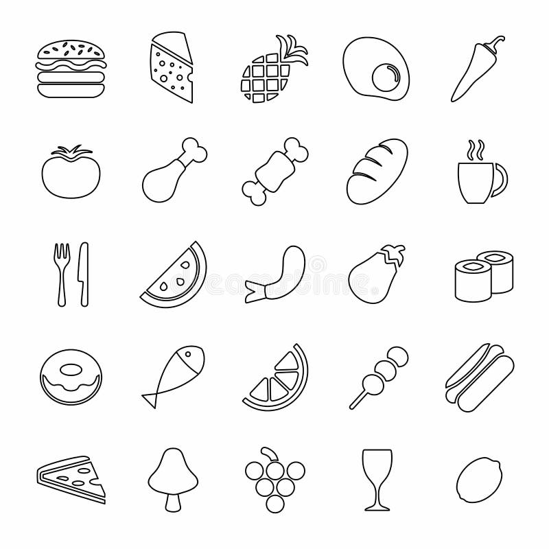 Food Dish Vector Outlines Stock Illustrations – 298 Food Dish Vector ...