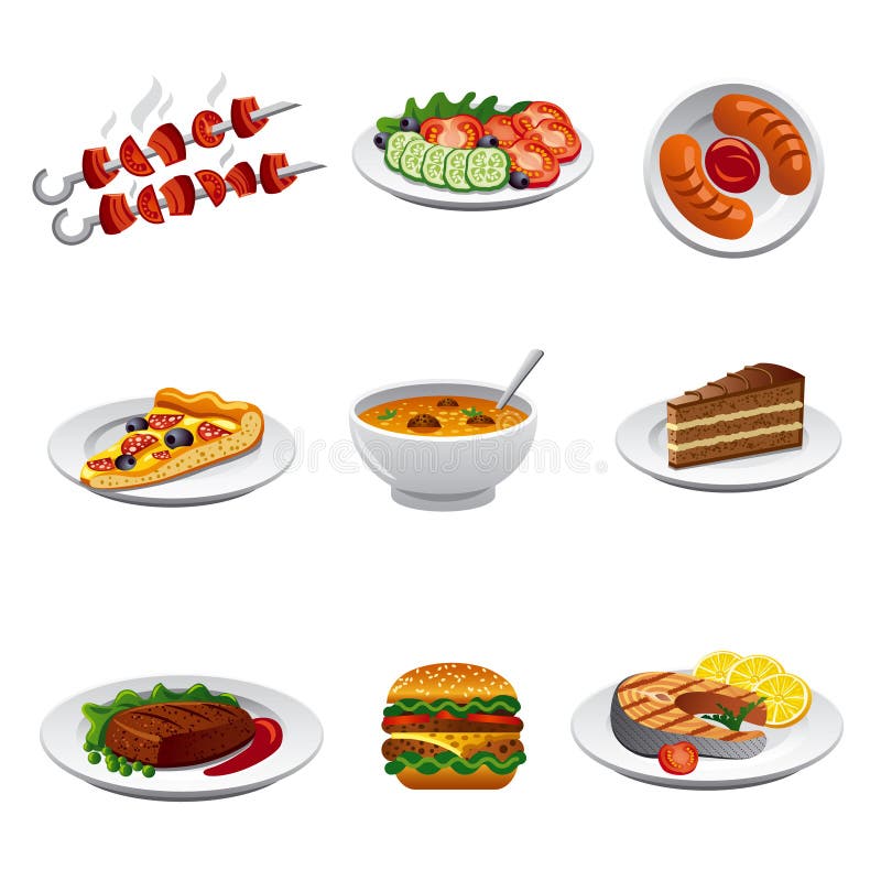 Set of traditional food stock vector. Illustration of chilli - 30099902