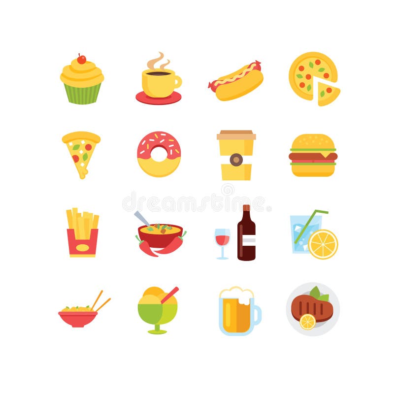 Food Icon Set stock vector. Illustration of icon, food - 62666129