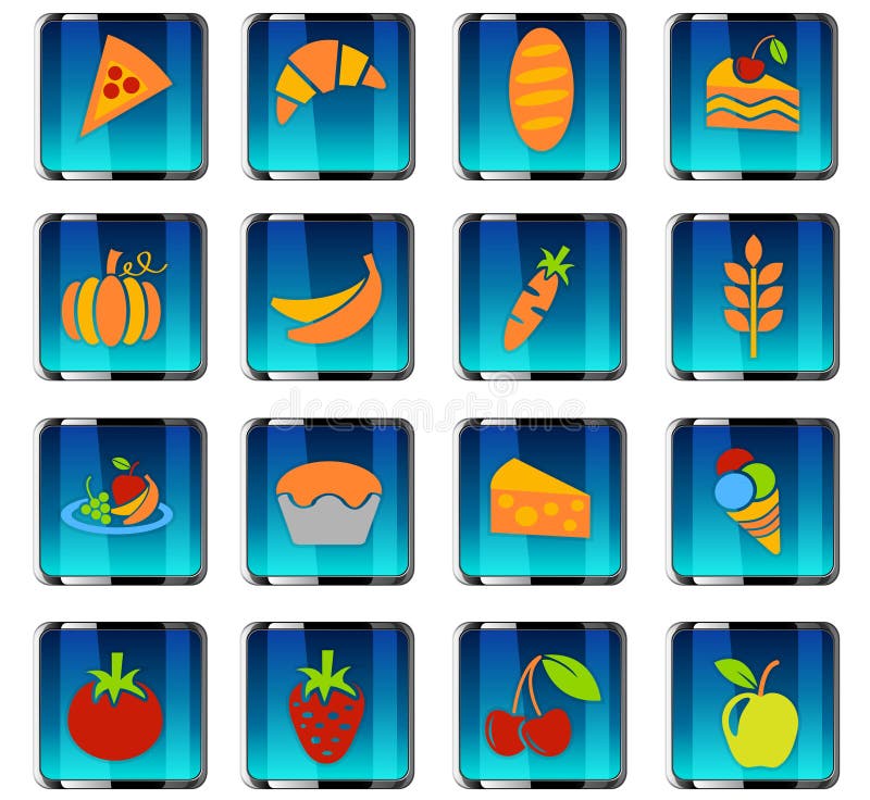 Food icon set stock illustration. Illustration of bananas - 88136267