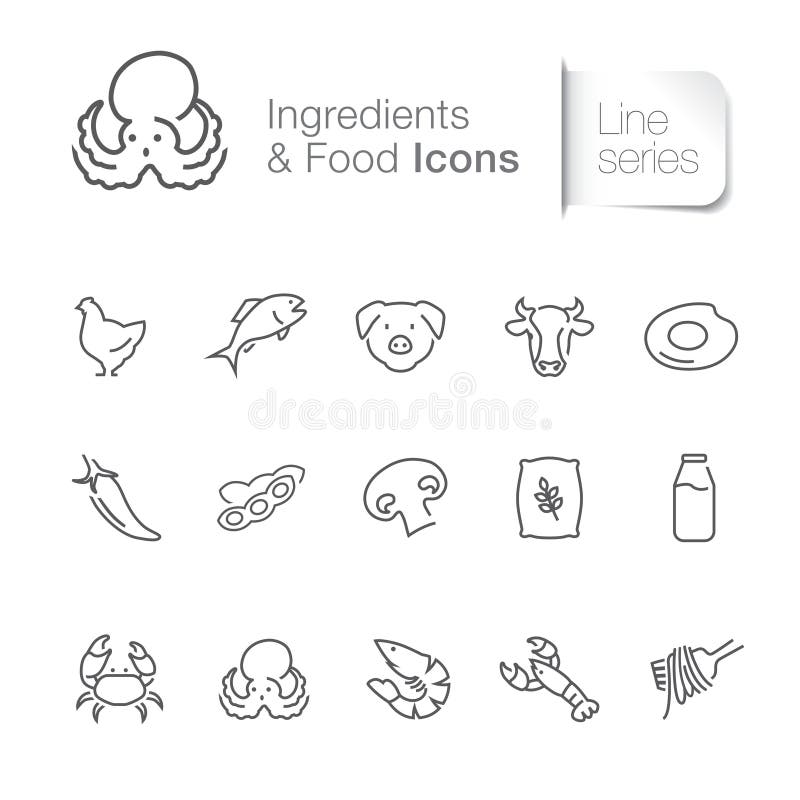 Ingredient & Food Related Icons Stock Vector - Illustration of benefits ...