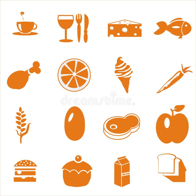 Vector food icons set stock vector. Illustration of apple - 34982379