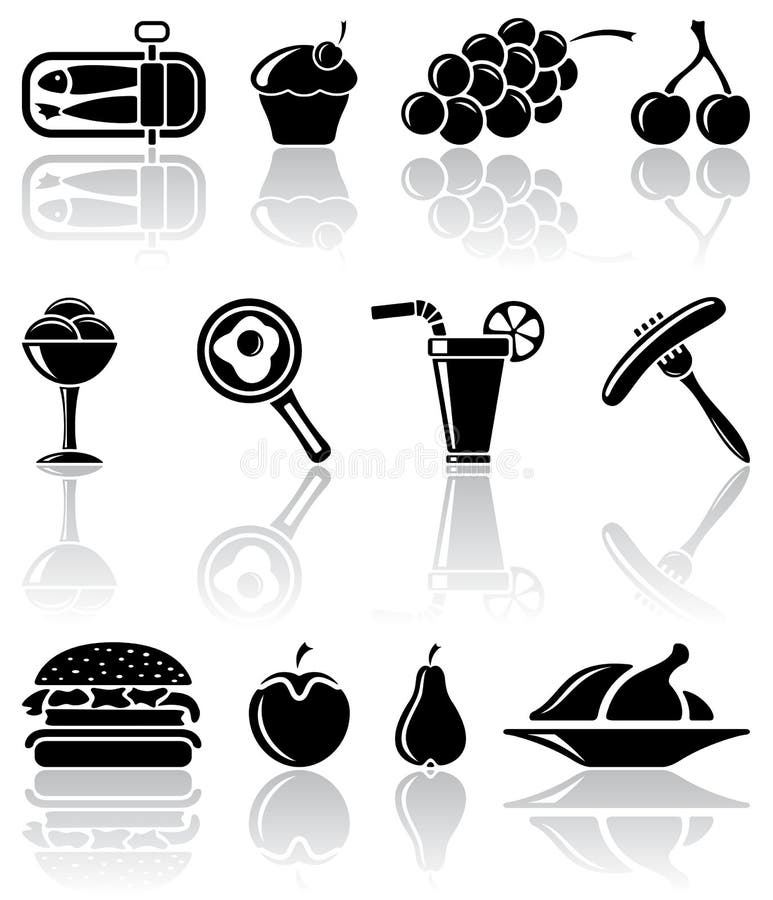 Food Icon - Meat and Milk Products Stock Vector - Illustration of water ...