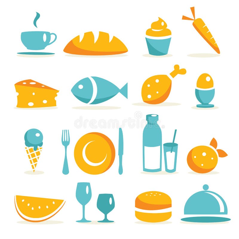 Food Icons and Illustrations - Vector Collection Stock Vector ...