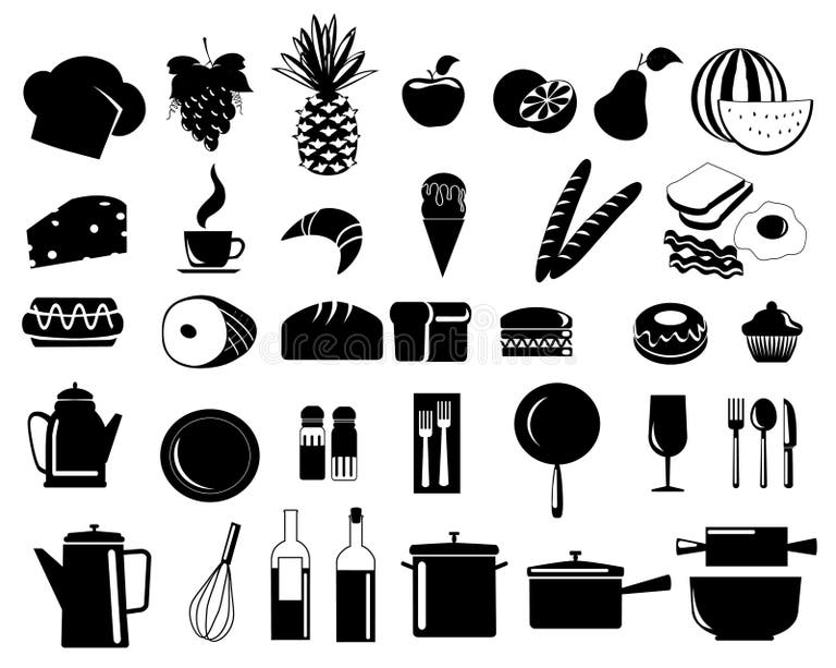 Assorted Food Icons Stock Illustrations – 1,092 Assorted Food Icons ...