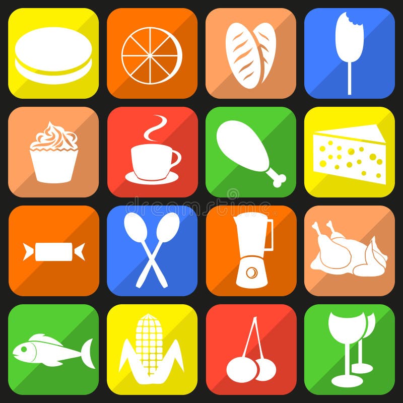 Food icons stock vector. Illustration of cherry, cafes - 45395271