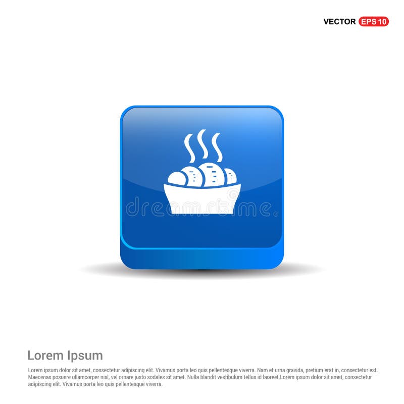 Food Icons - 3d Blue Button Stock Vector - Illustration of bistro ...