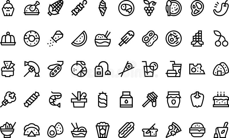 Food Icons High-Quality Vector Icons Collection with Editable Stroke ...