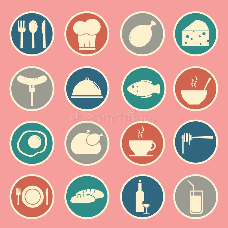Food icons set stock vector. Illustration of icons, dish - 43359054