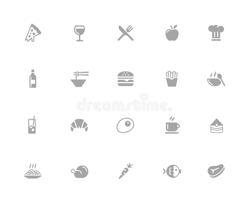 Food Icons - Set 1 of 2 // Basics Stock Vector - Illustration of carrot ...