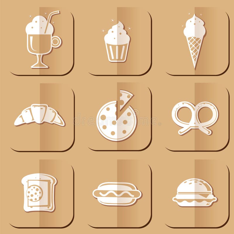 Food Icons stock vector. Illustration of burger, eps10 - 49400682