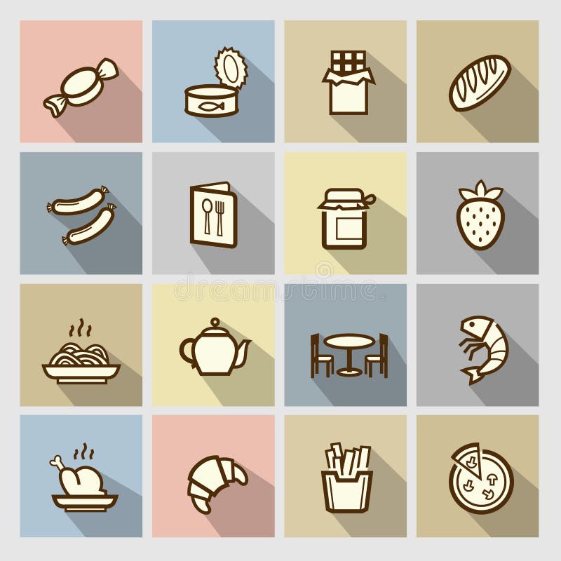 Food icons set stock vector. Illustration of dinner, icon - 39132184