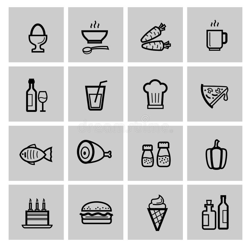 Vector Menu Food and Drink Icons Set Stock Vector - Illustration of ...