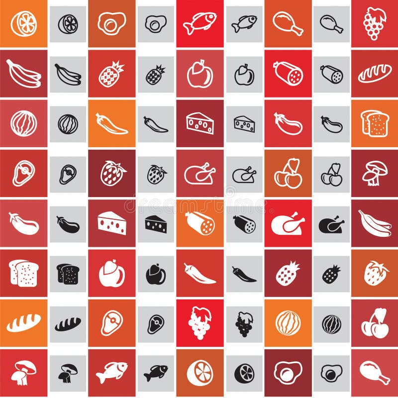 Food icons stock vector. Illustration of meal, chicken - 57519896