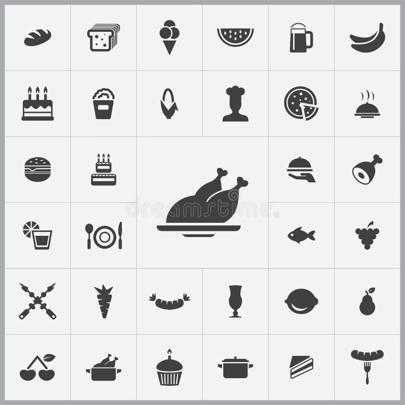 Food icons universal set stock vector. Illustration of beverage - 80013370