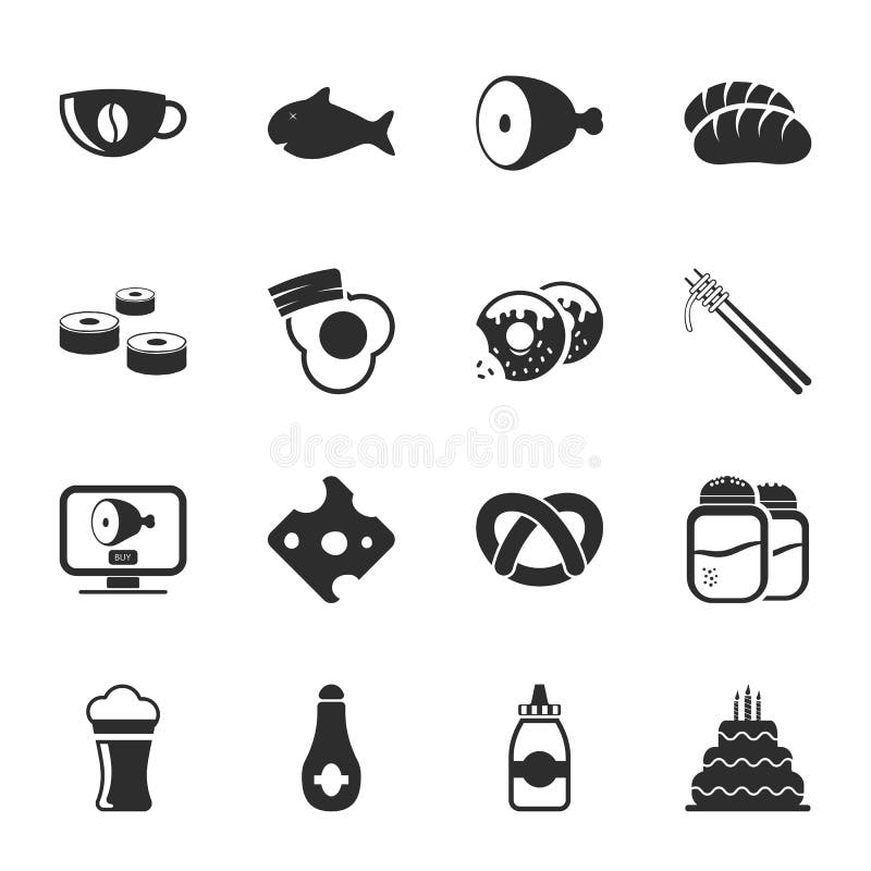 Food 16 Icons Universal Set for Web and Mobile Stock Vector ...